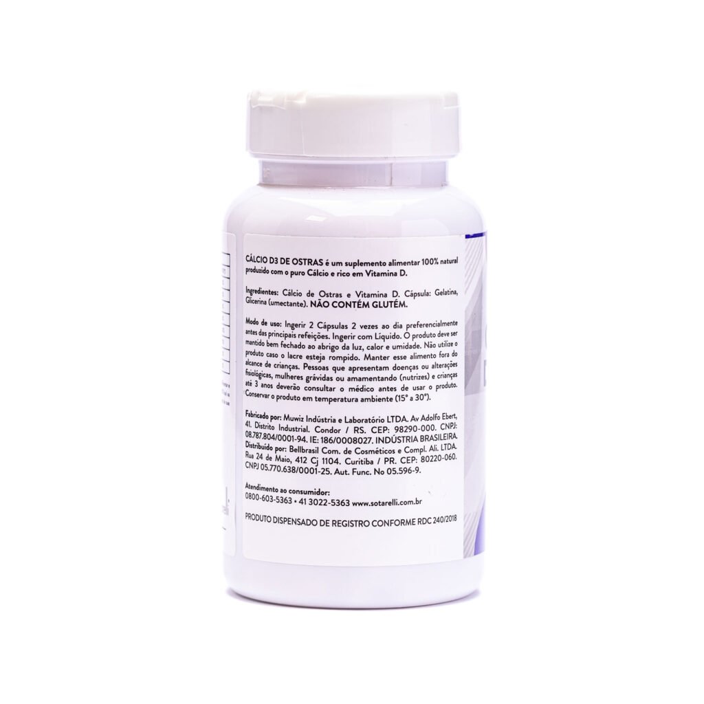 Cálcio D3 500mg 120cap - Sotarelli Cosméticos